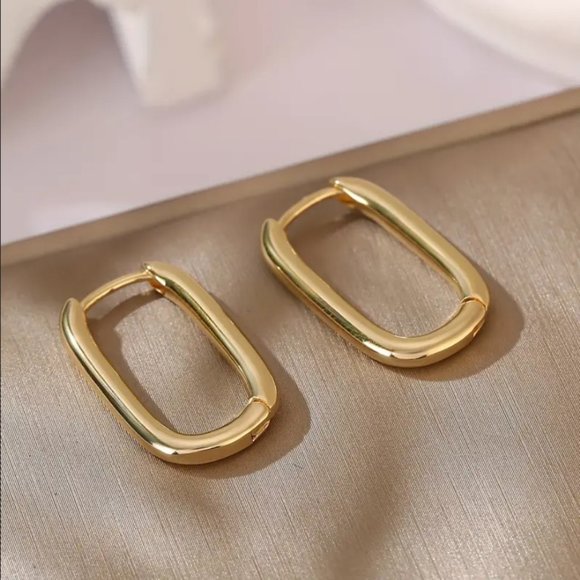 Jewelry | 14k Gold Womens 1 Small Square Hoop Earrings Ladies 14 K Silver Hoops Jewelry | Poshmark